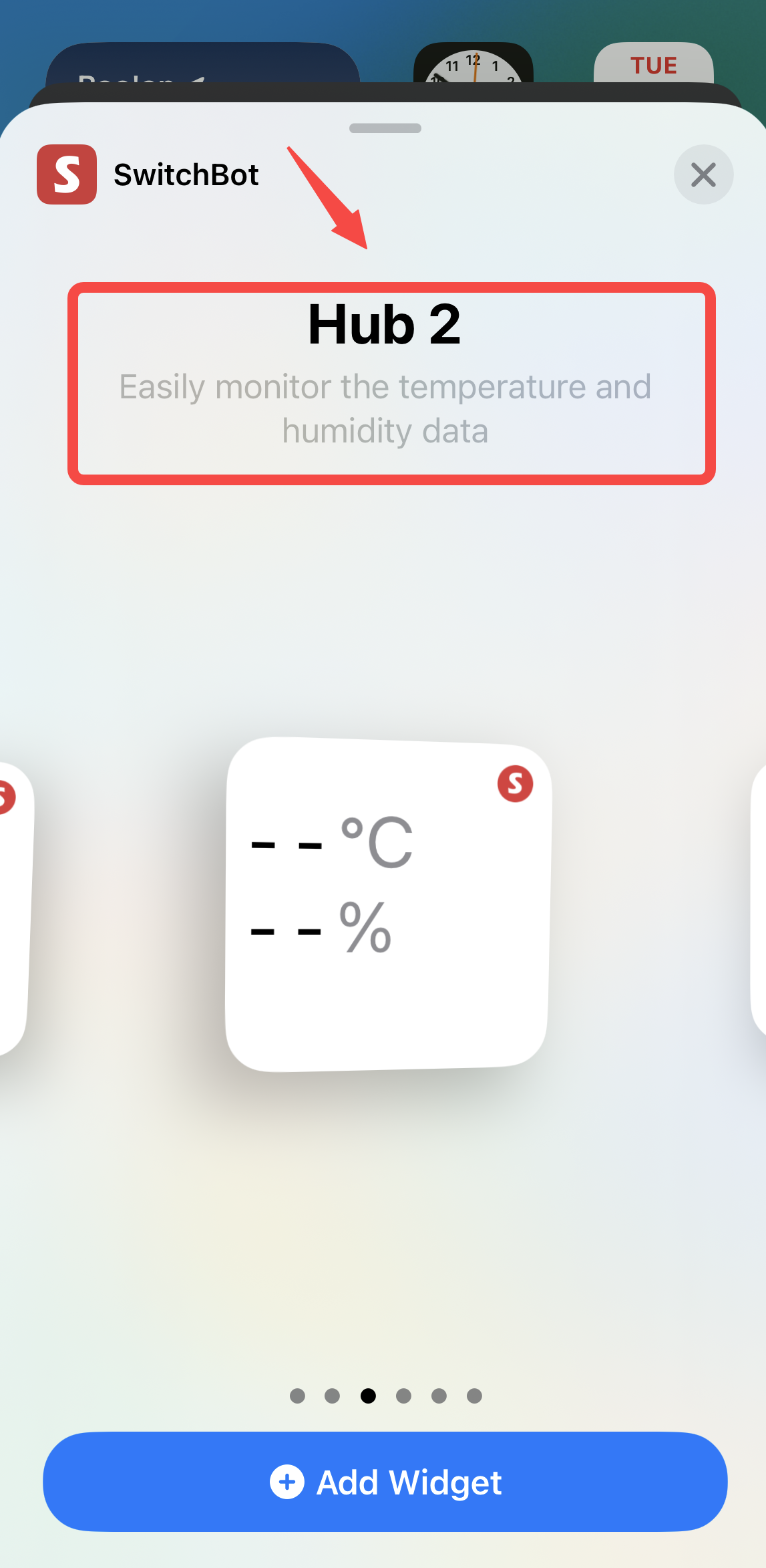 Widget Function For The Temperature And Humidity Of Hub 2 Switchbot Help Center