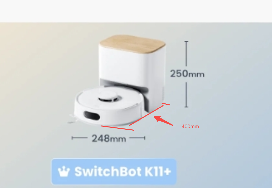 Dimensions of Robot Vacuum K11+ with Auto-Empty Station – SwitchBot ...